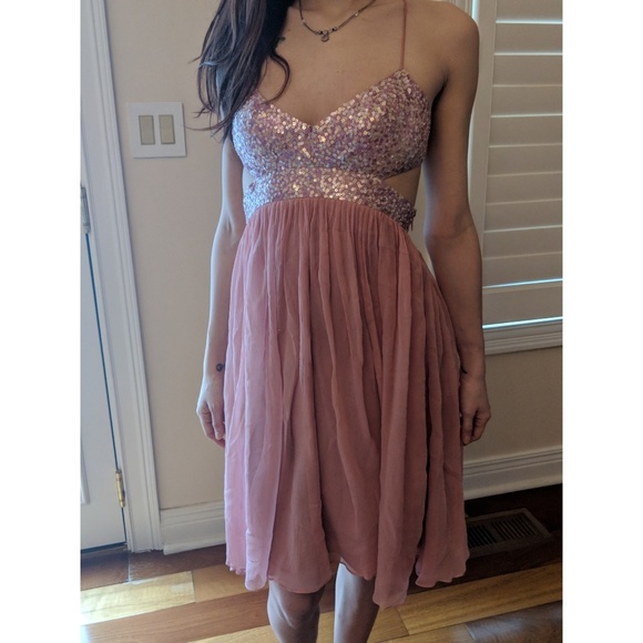 BCBGMaxAzria | Dresses | Bcbg Pink Formal Dress With Cutouts | Poshmark